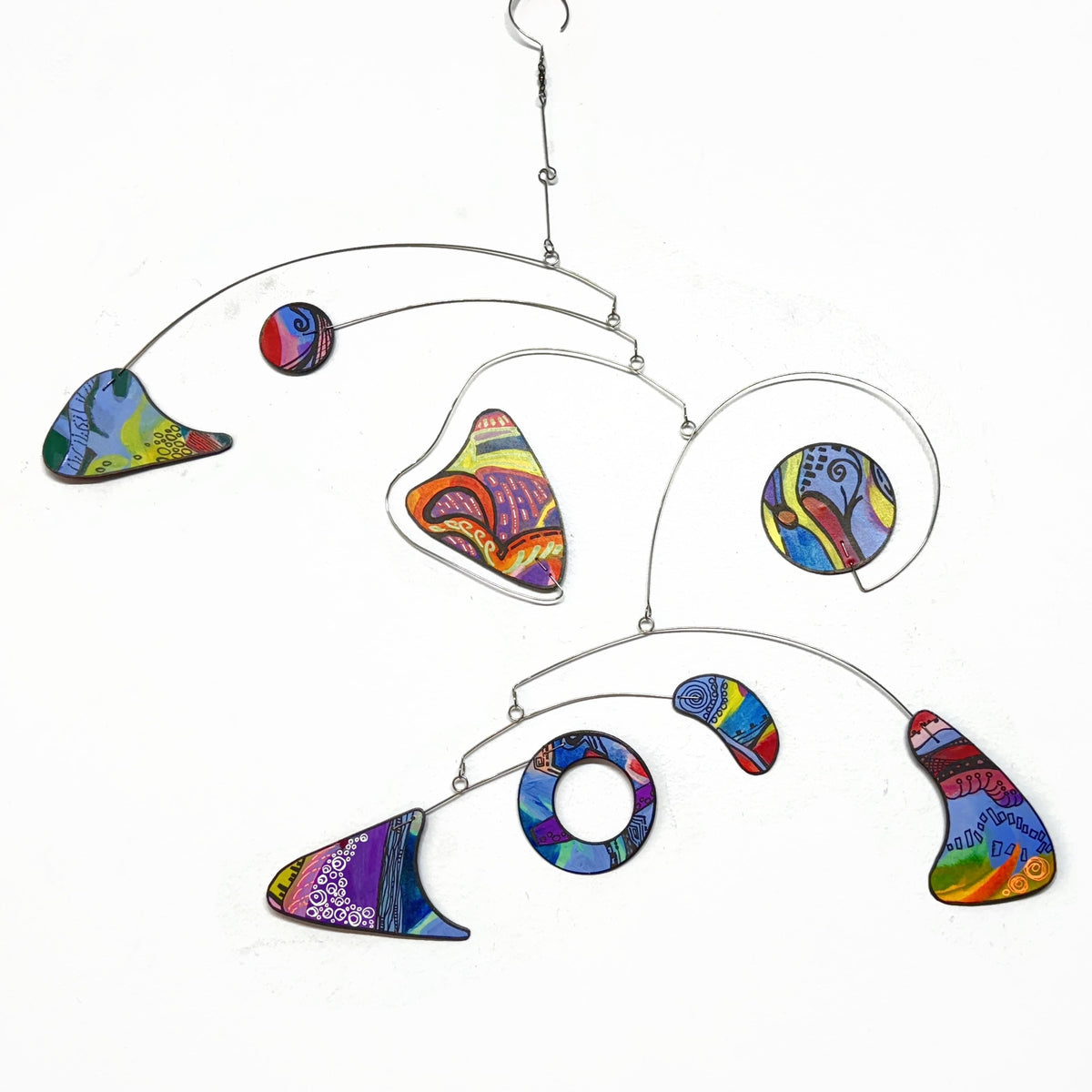 Hand Painted Art Mobile Sculpture Modern Kinetic Art Gift Home Office ...