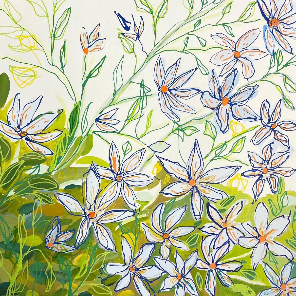 Star Light - Acrylic Botanical Doodle Painting – Handcrafted Kinetic ...