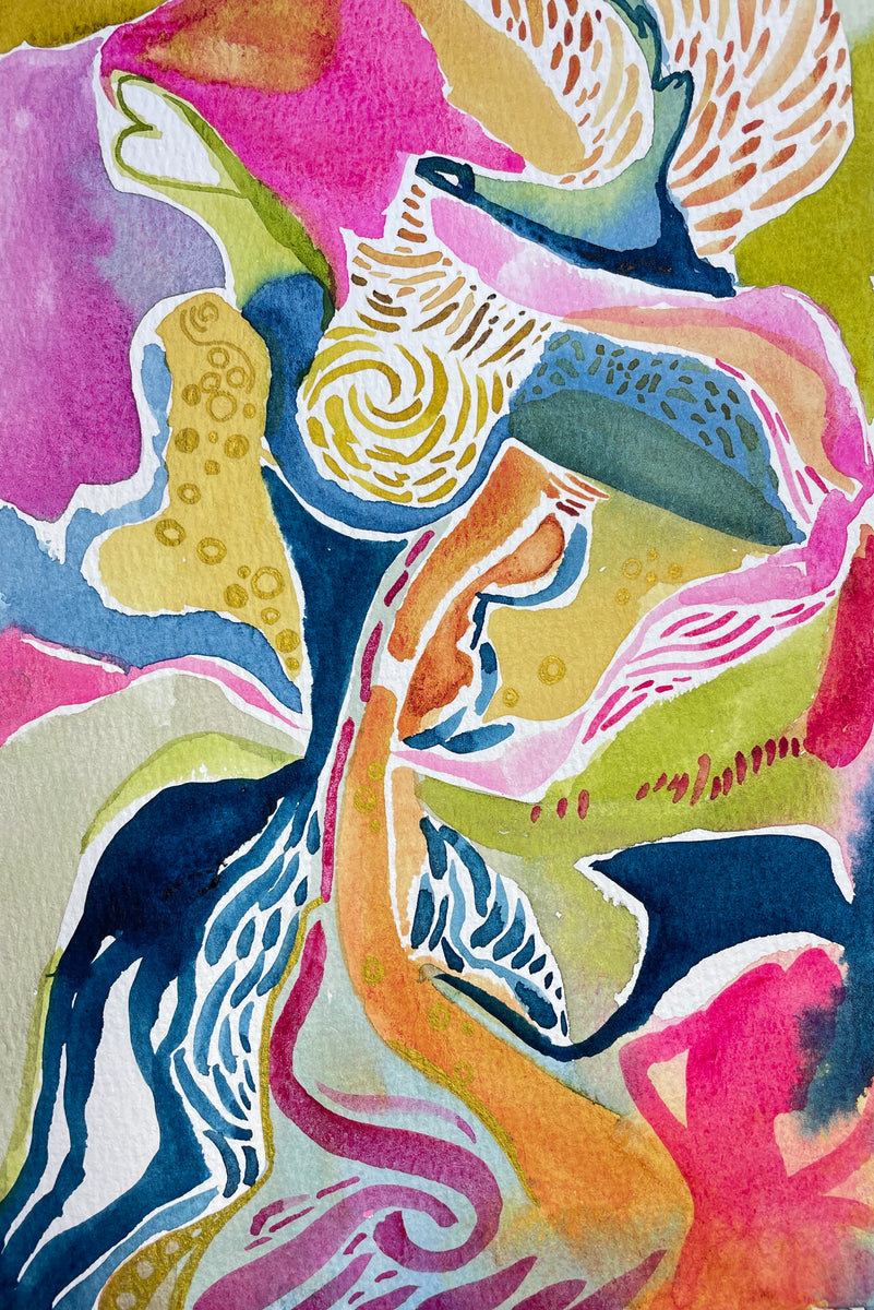 Day 71 of 100 Daily Paintings Watercolor Abstract 6 x 8 – Handcrafted ...