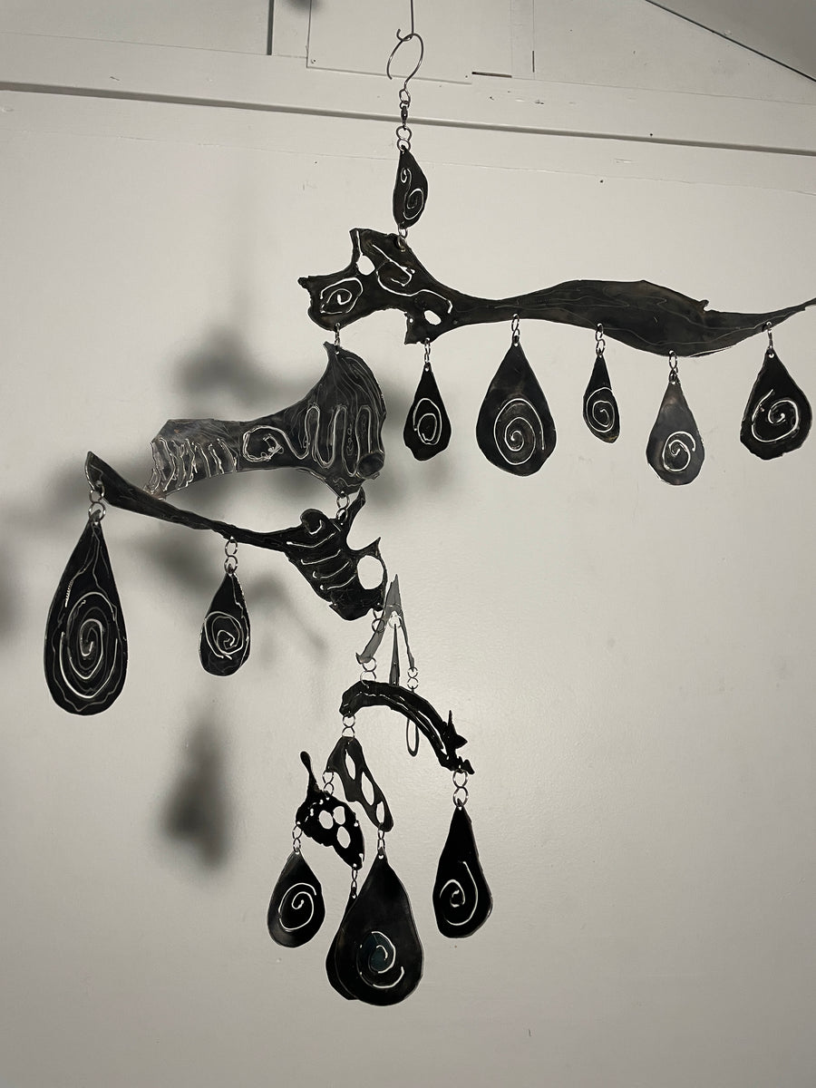 Steel Art Mobile - Mountain Rain Kinetic Sculpture - One of a Kind ...