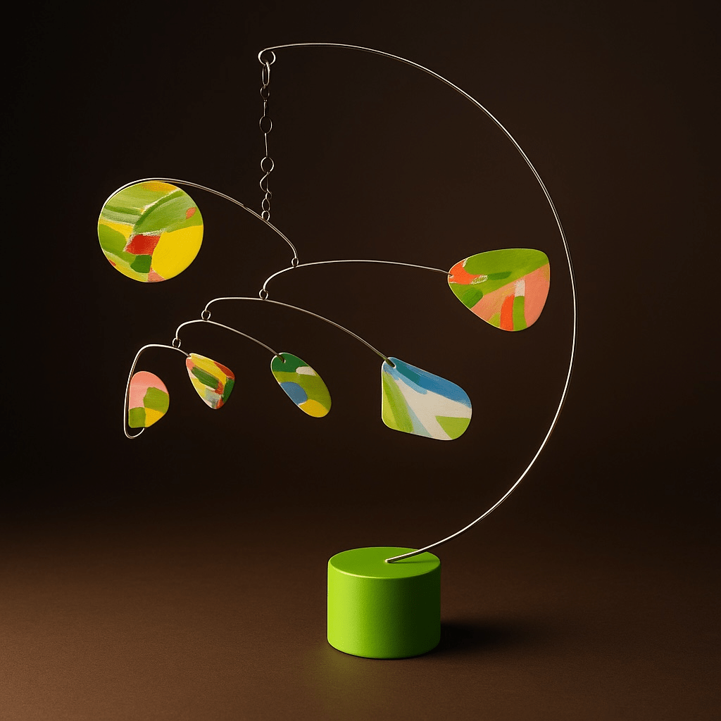 Green Whirl – Desktop Kinetic Art Mobile Sculpture | Modern Stabile Mo ...