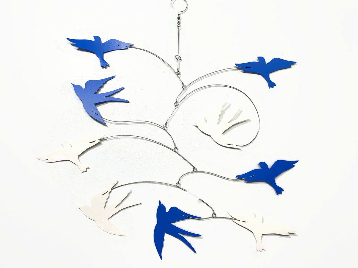 Bird Mobile Flying 22w x 23h Art Swallow Swift Dove Kinetic Art Sculpt ...