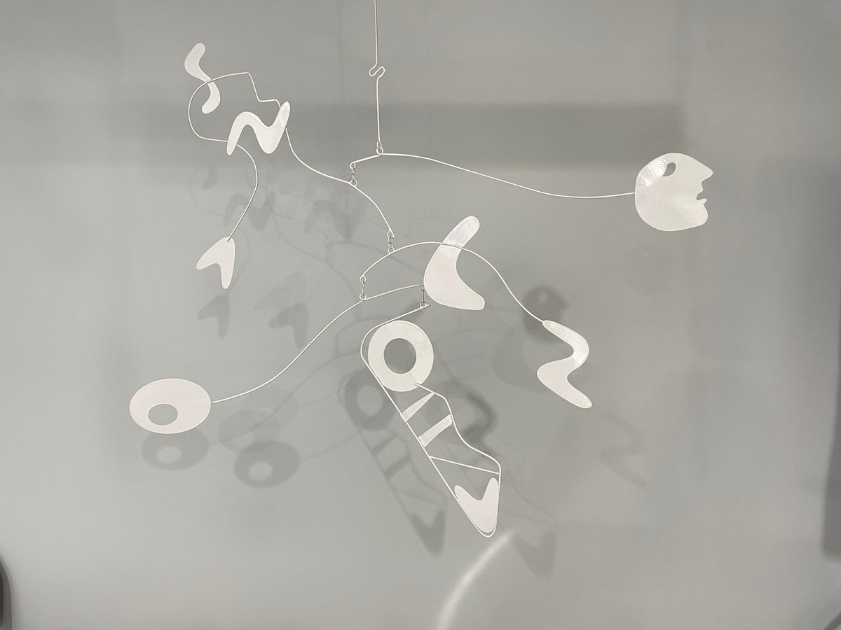Modern Mobiles In Stock Sculpture in White Hanging Kinetic Art All Ste ...