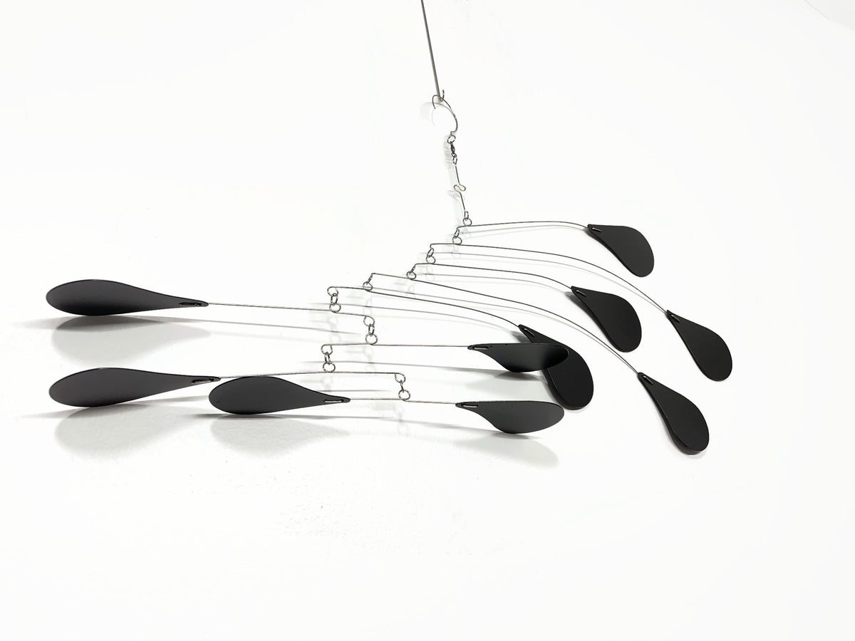 Adult Mobile In Black 25 x 15 Kinetic Hanging Mobile Art – Handcrafted ...