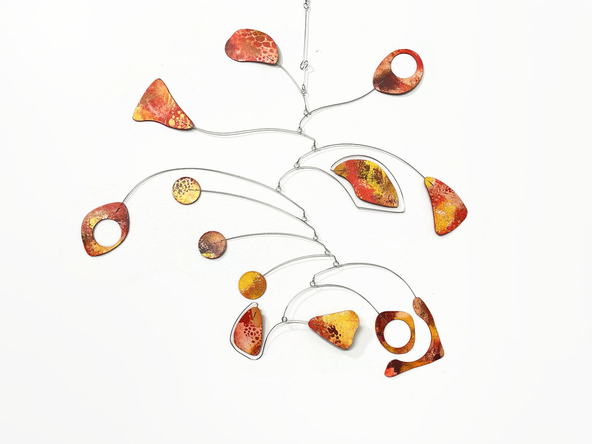 Modern Mobile Kinetic Art Sculpture Handcrafted Fish Bones Style One o ...