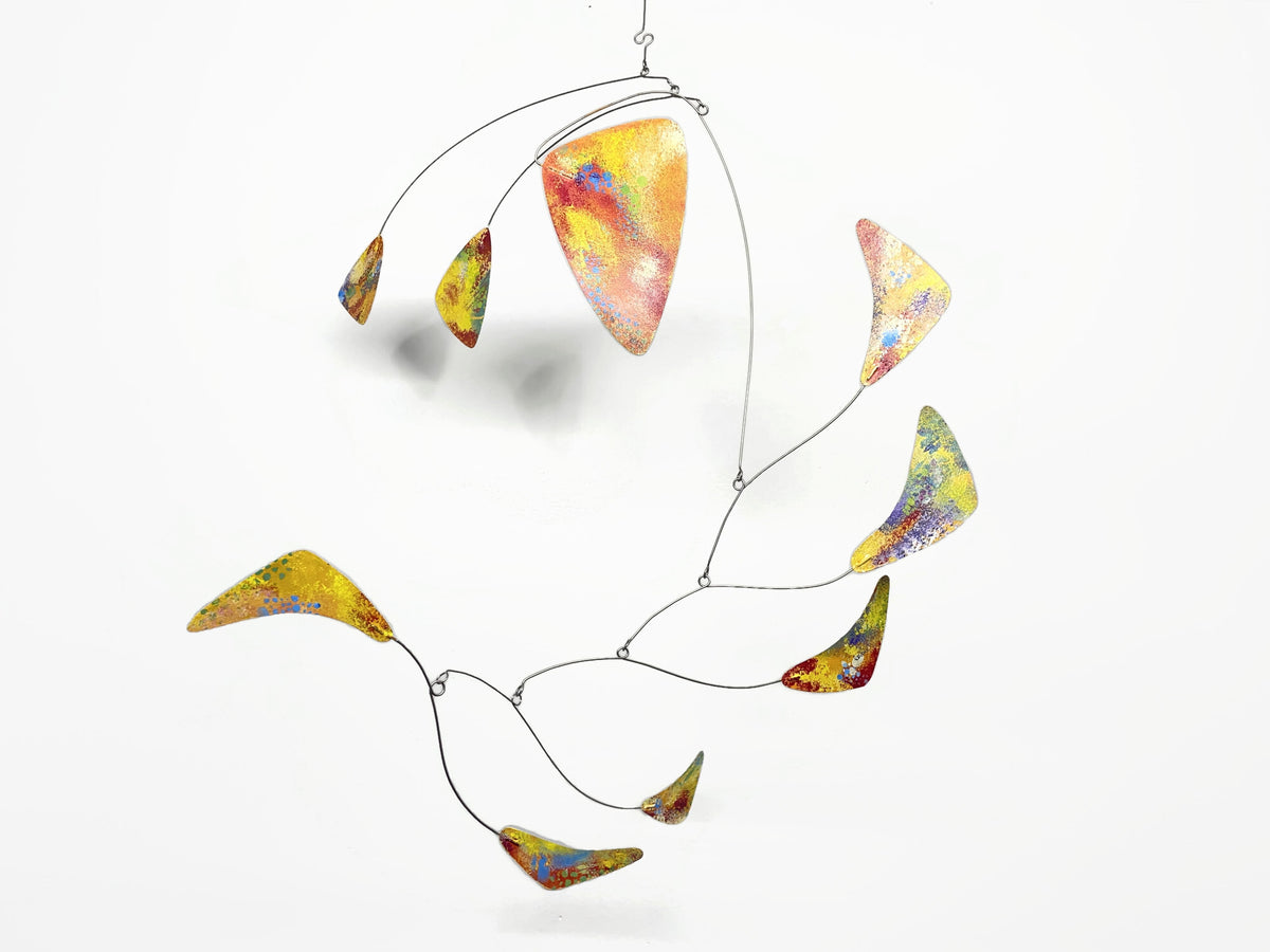 Metal Mobiles In Stock Sculpture Hand Painted Hanging Kinetic Art All ...